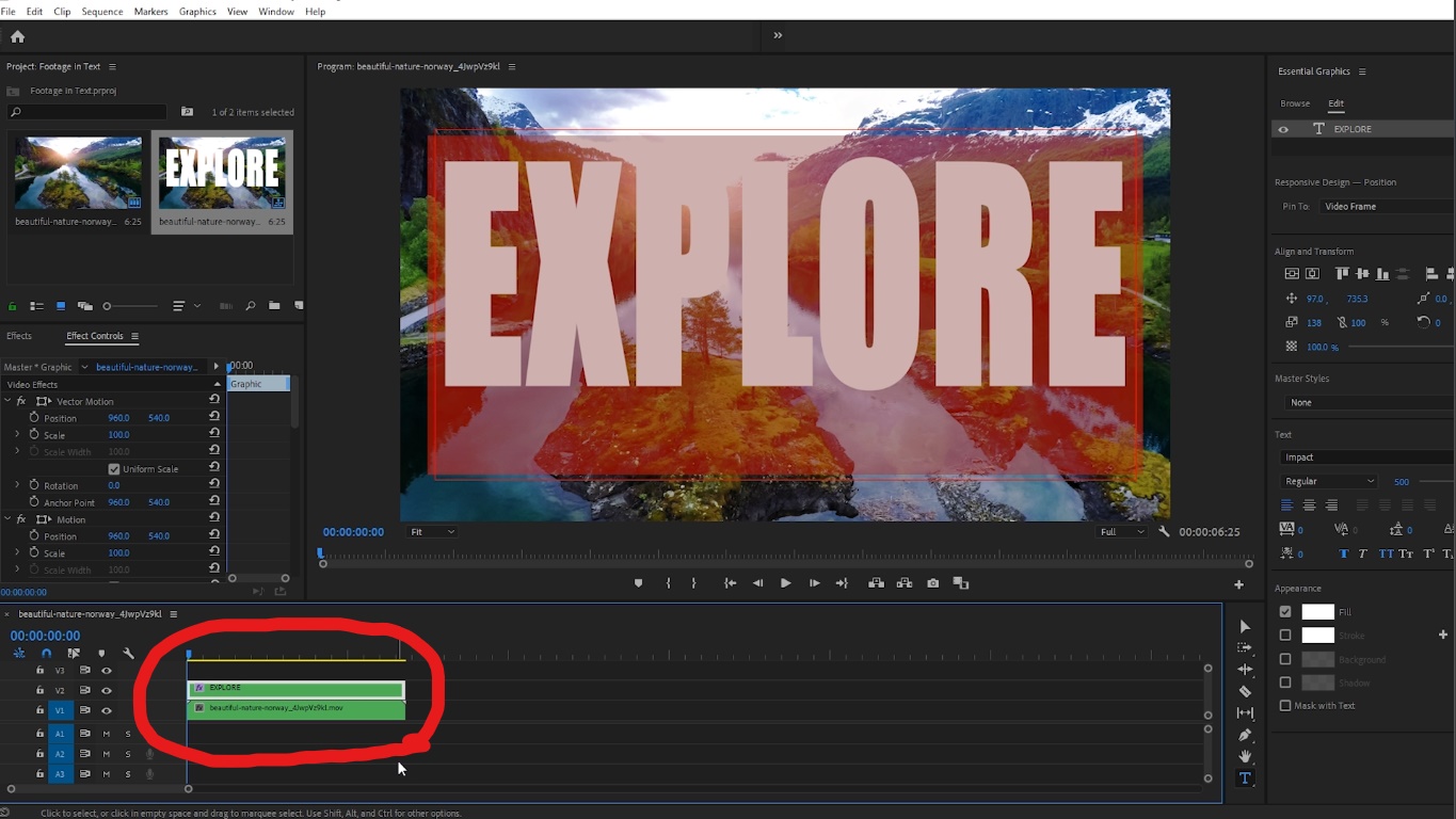  07 2023 How To Place Video In Text Using Premiere Pro